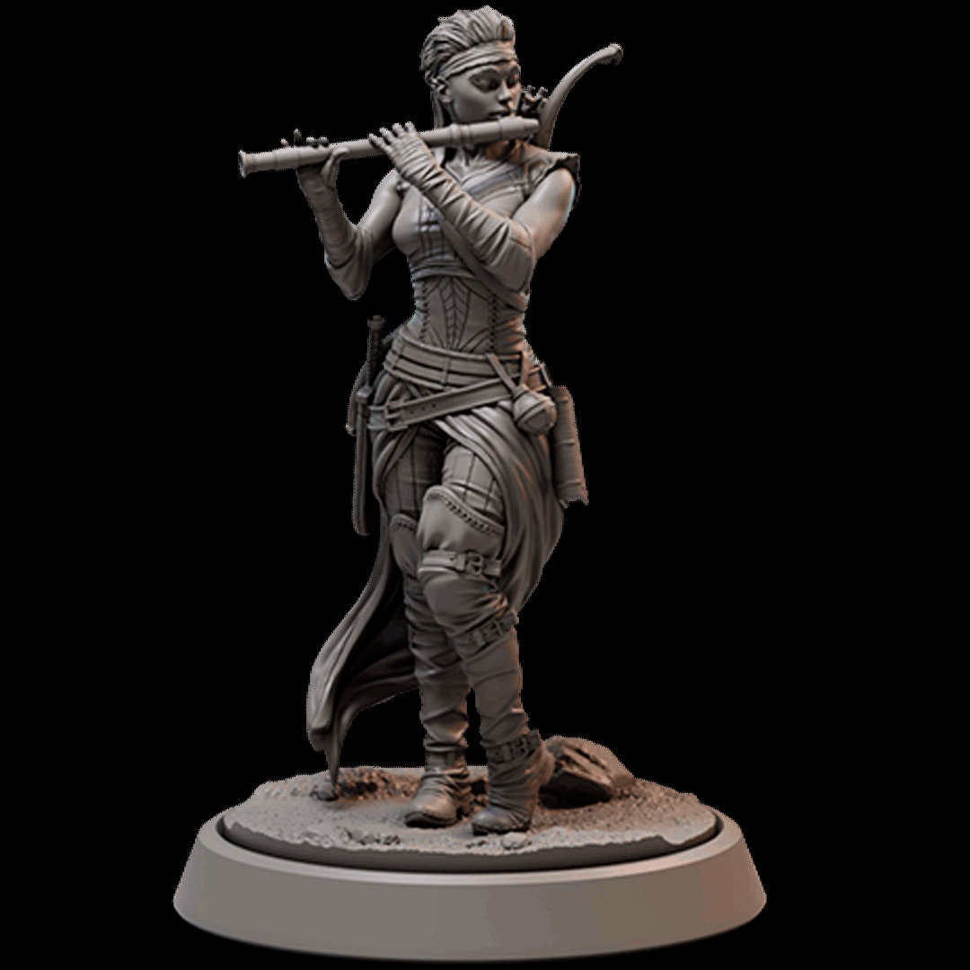 32mm/75mm Female Bard Miniature for Gaming, Painting or Display - Etsy UK
