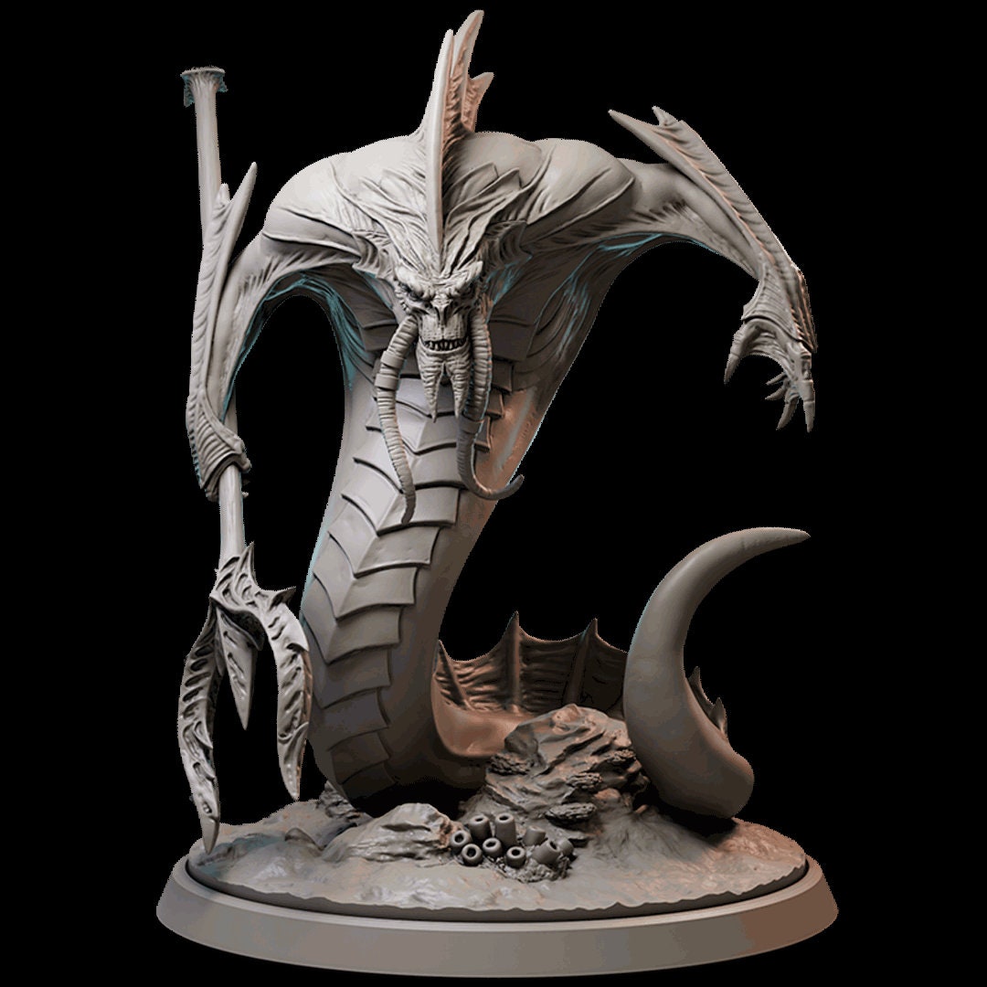 32mm/75mm Male Merrow Miniature for Gaming, Painting or Display - Etsy