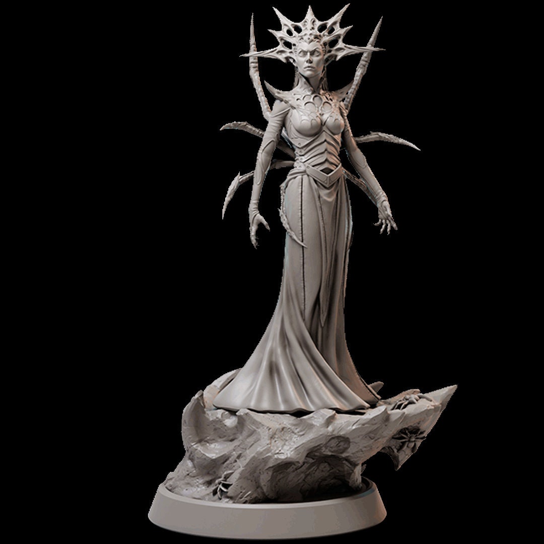 32mm/75mm Drow Queen Miniature for Gaming, Painting or Display - Etsy UK