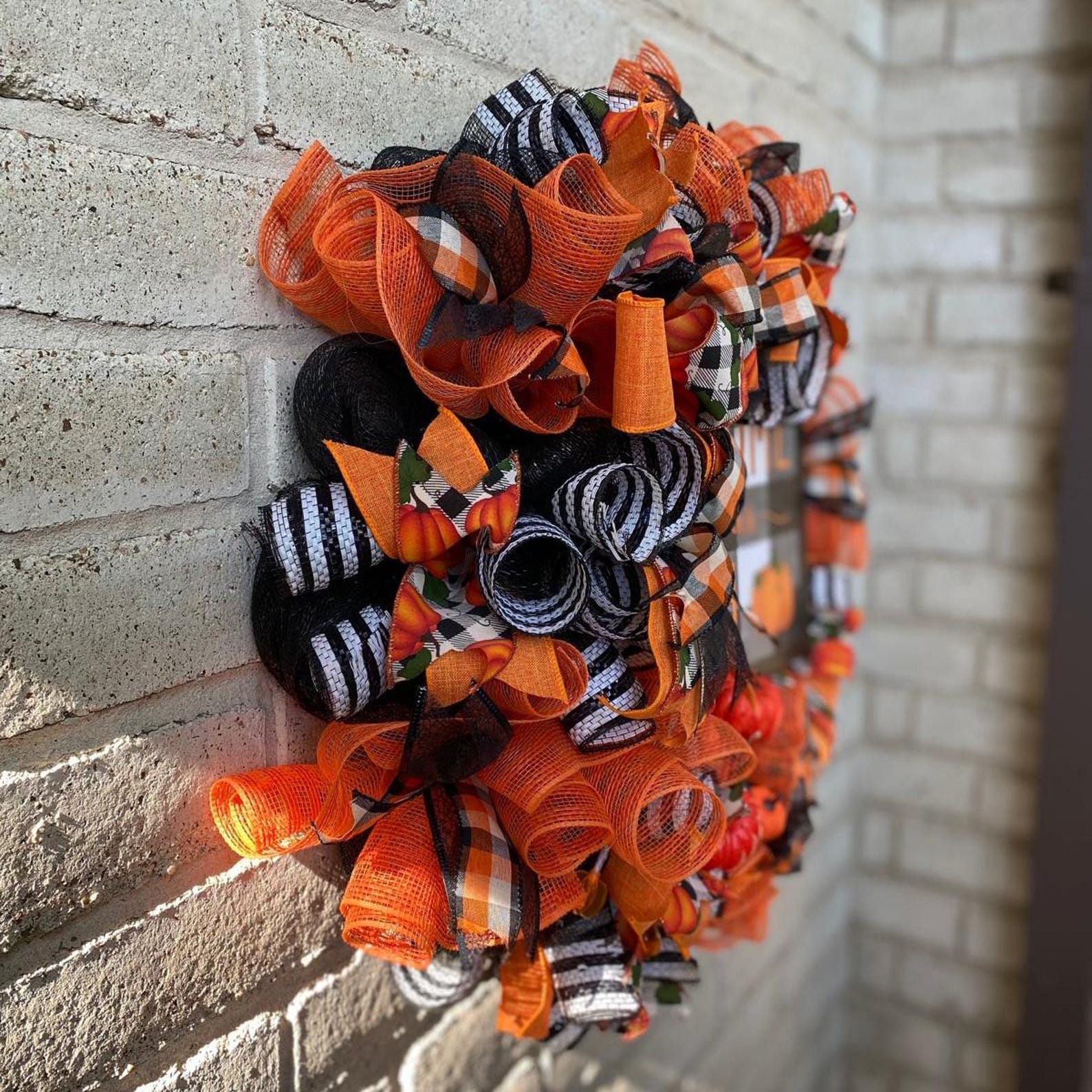 Light up Fall Wreath Halloween Wreath Pumpkin Wreath Classic Fall ...