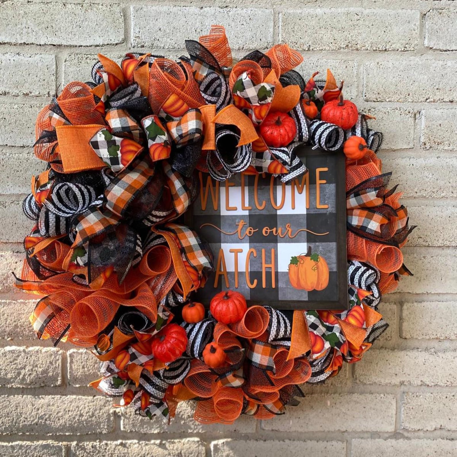 Light up Fall Wreath Halloween Wreath Pumpkin Wreath Classic Fall ...