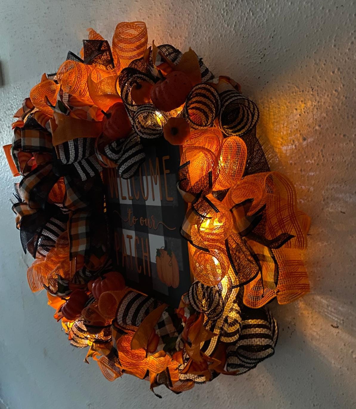 Light up Fall Wreath Halloween Wreath Pumpkin Wreath Classic Fall ...