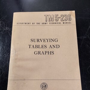 US Army Surveying Tables and Graphs dec 1955 TM 5-236 - Etsy