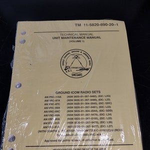 US Army Ground ICOM Radio Set Vintage Field Manual 1992 TM 11-5820-890 ...