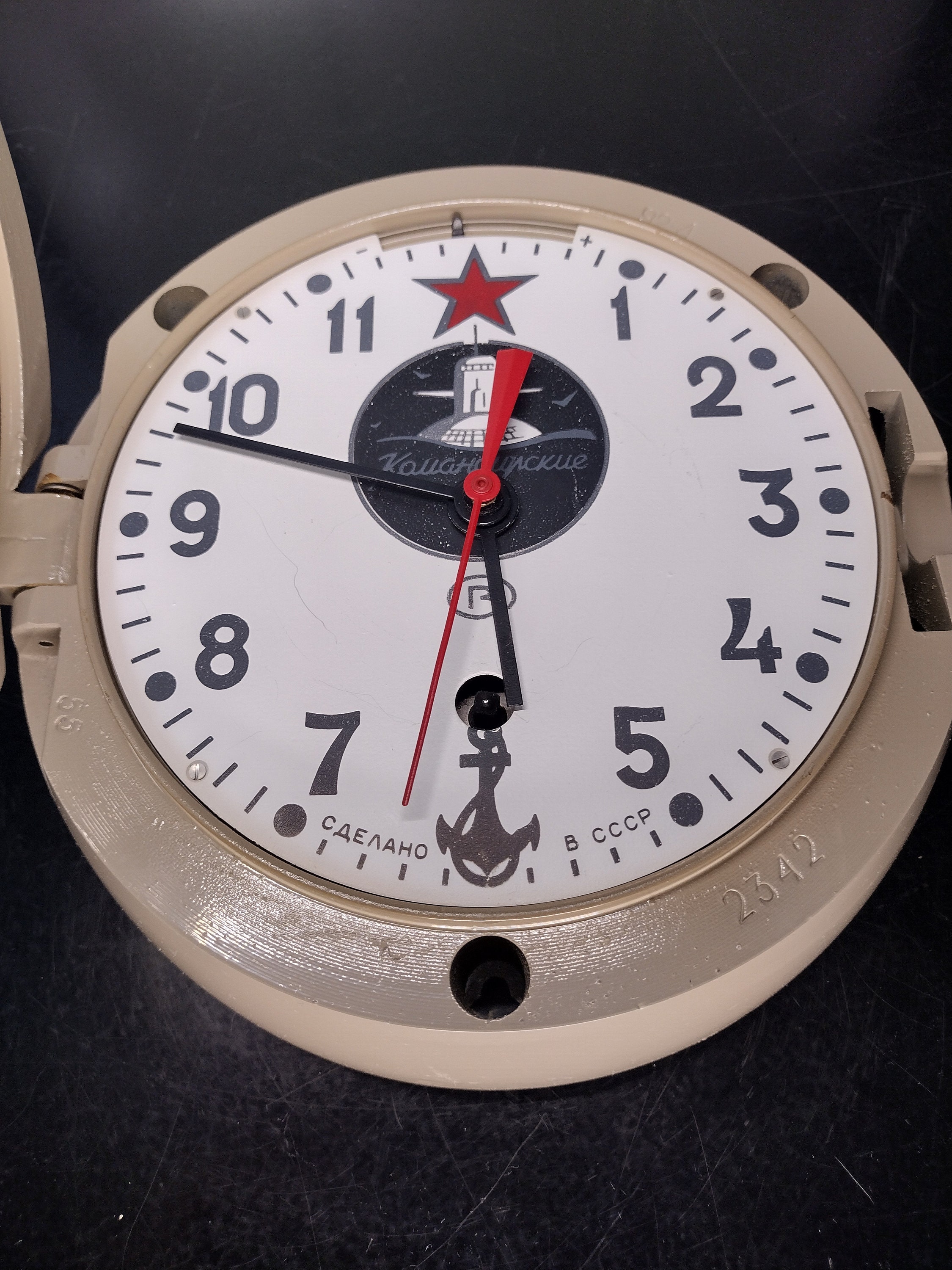 Working Vintage Soviet Russian Submarine Clock Vostok 5-CHM Clock FREE ...