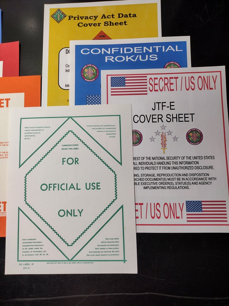 US Government/military Top Secret Document Sheet Bundle FREE US ...