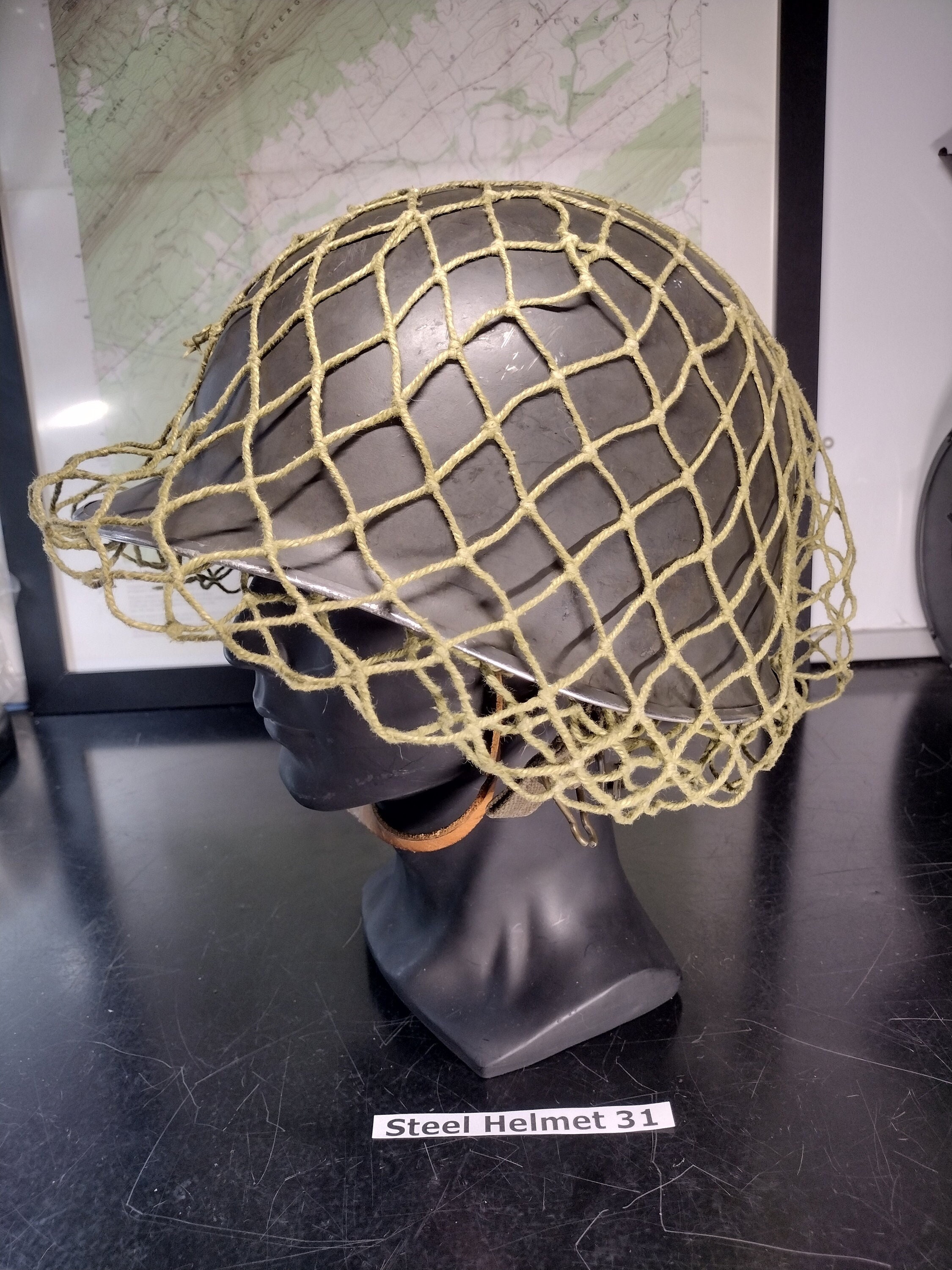 Military Steel Helmet With Liner & Netting size Unknown 56-58 FREE US ...