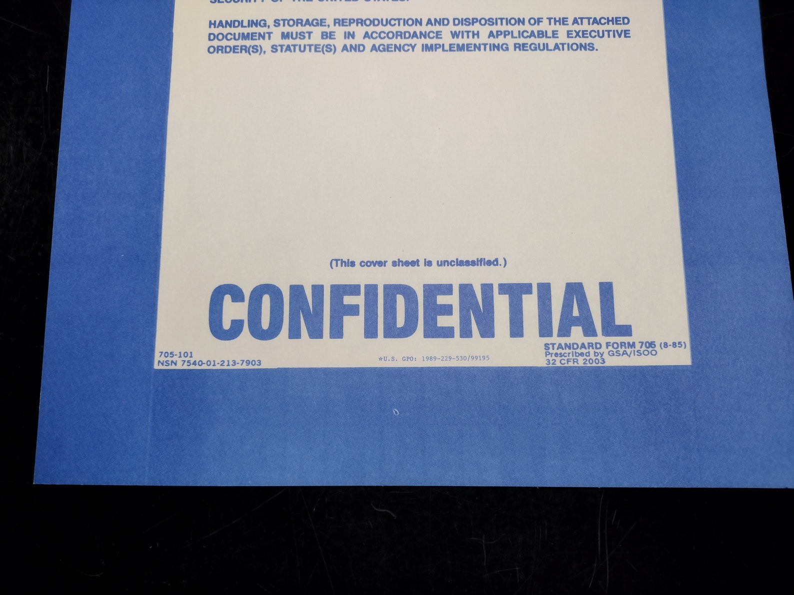 US Government Confidential Document Heavy Paper Cover Sheet Sign - Etsy