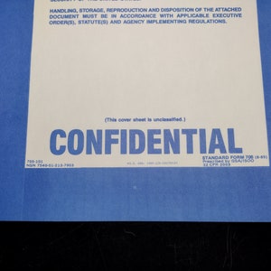 US Government Confidential Document Heavy Paper Cover Sheet Sign - Etsy