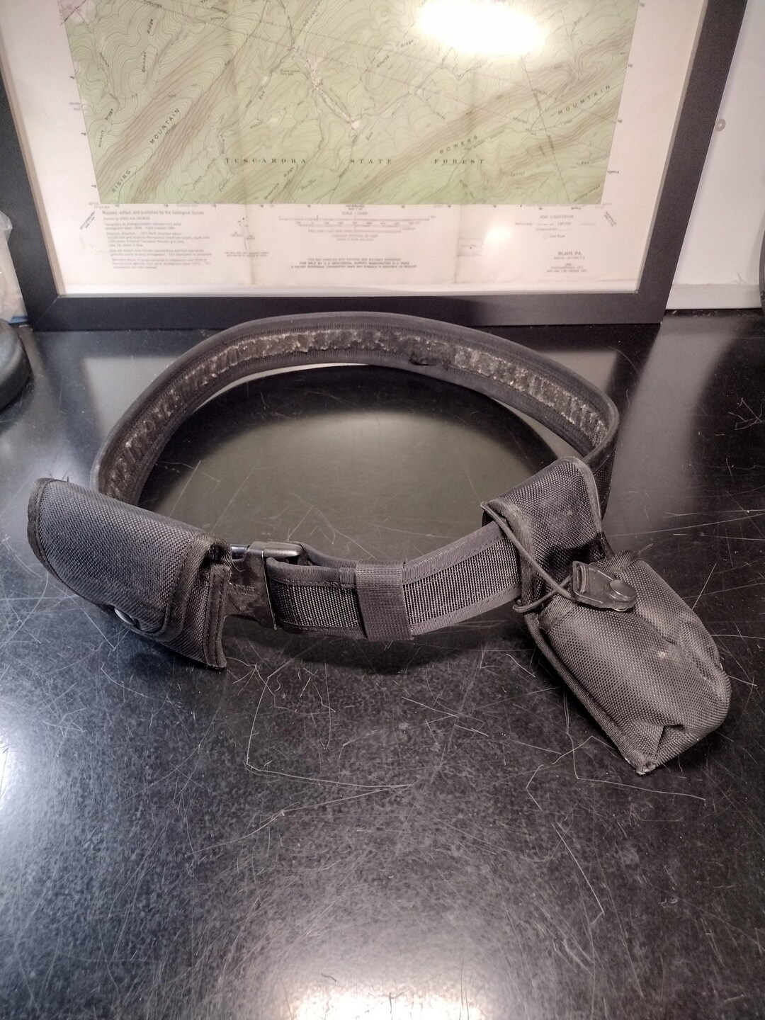 Police Duty Belt With Handcuff & Magazine Pouches (size: Large) | FREE ...