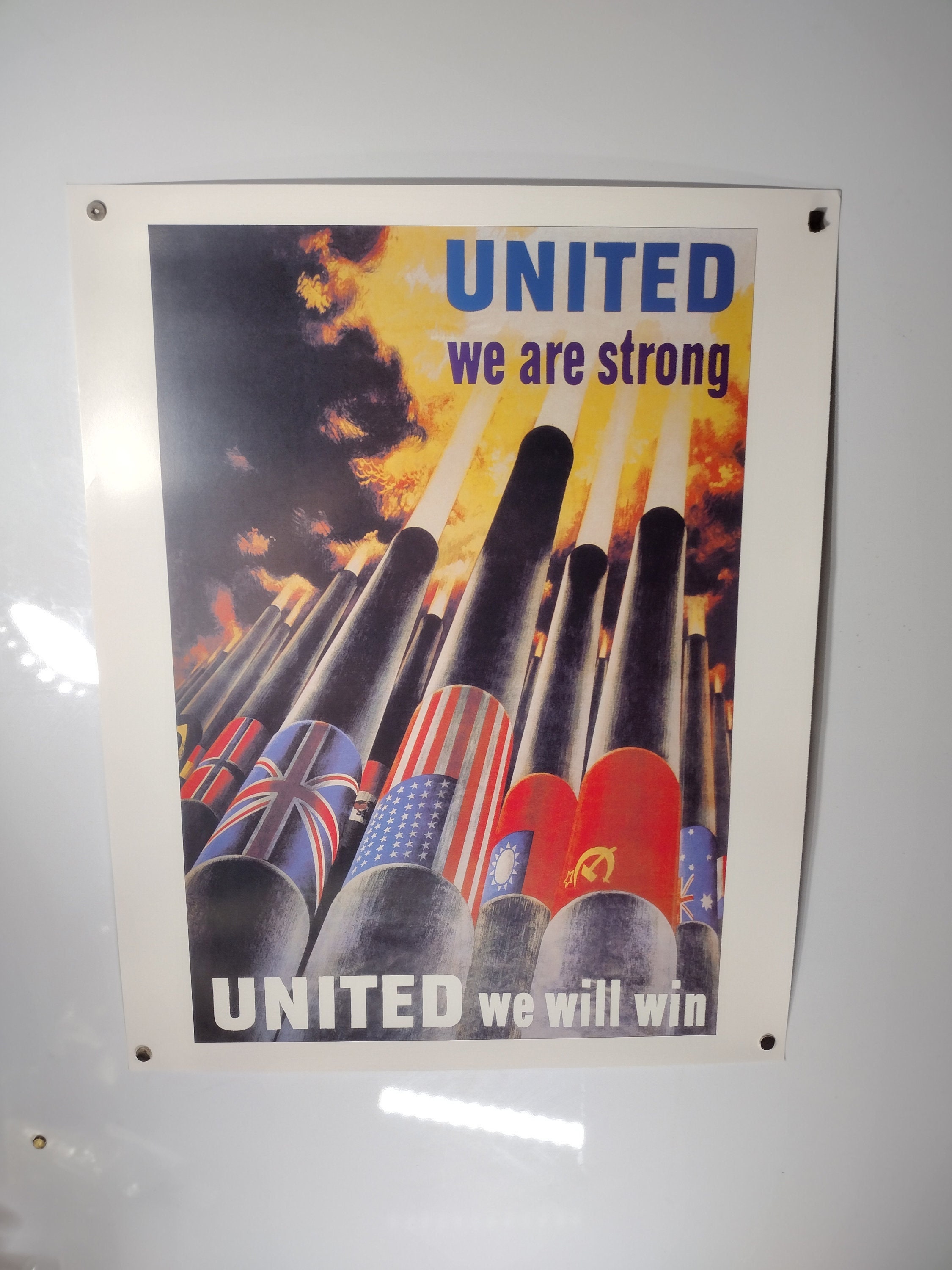 WW2 Poster Allies united We Are Strong FREE US Shipping - Etsy