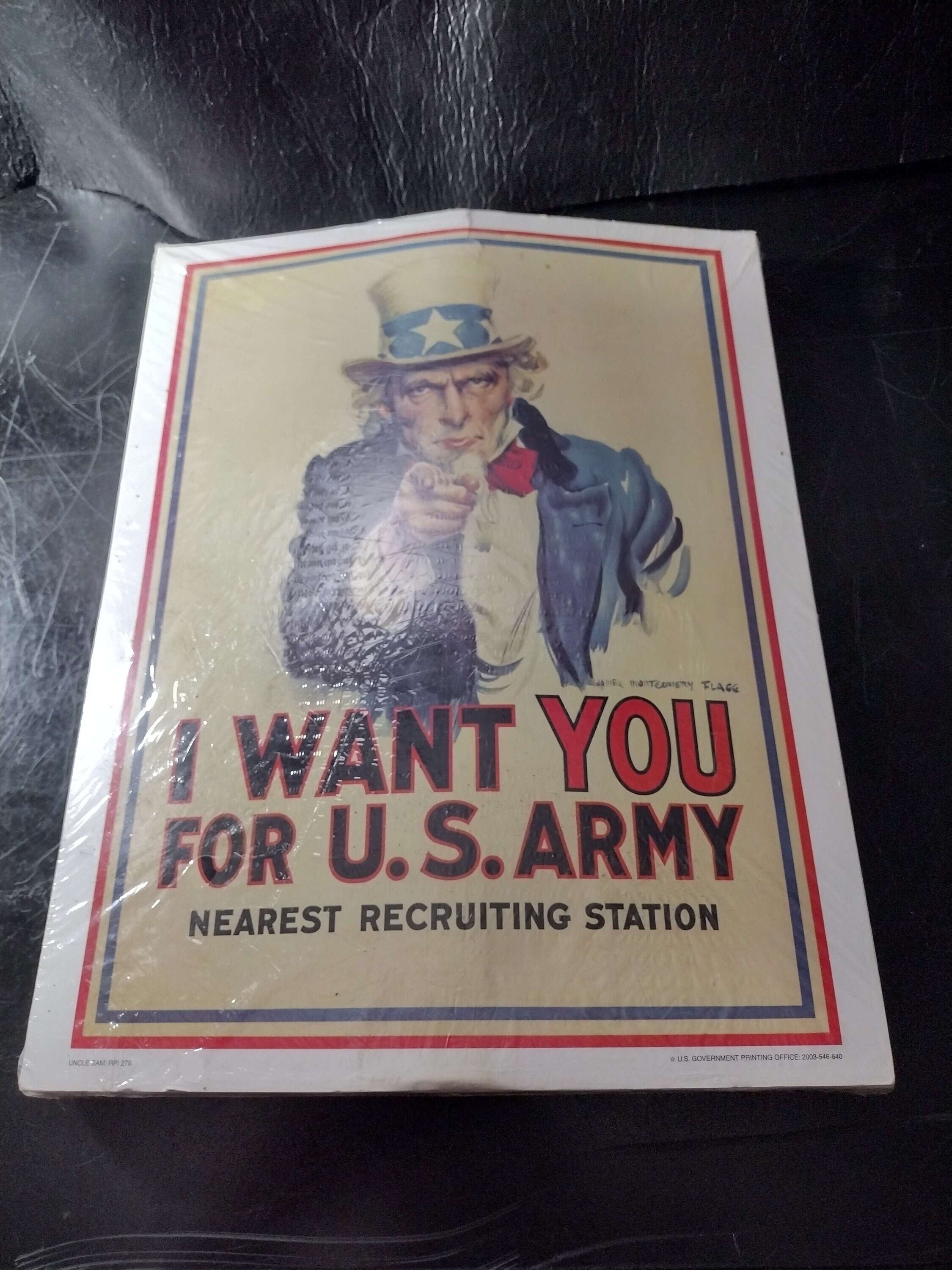 US Army i Want You Uncle Sam Genuine Recruiting Poster Stand Up FREE ...