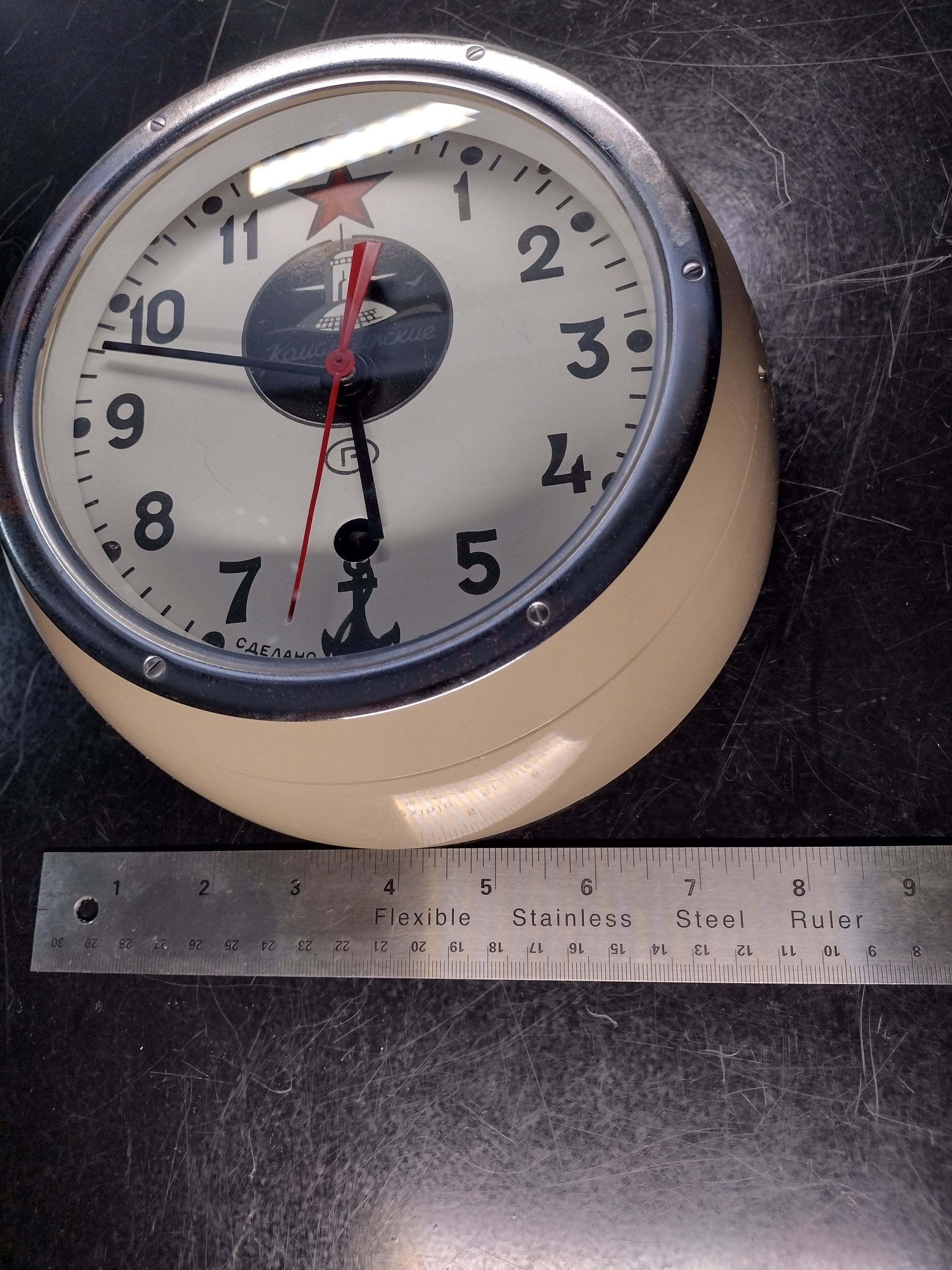 Working Vintage Soviet Russian Submarine Clock Vostok 5-CHM Clock FREE ...