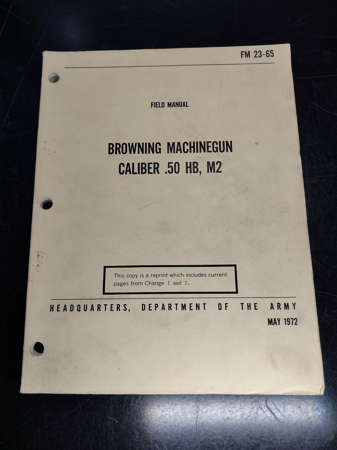 US Army Browning M2 Machinegun Vintage Field Manual 1972 FM-23-65 - Etsy