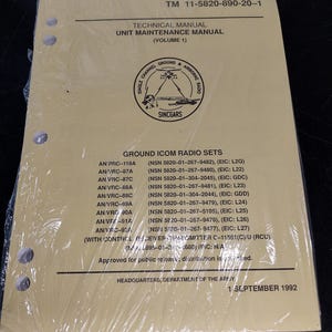US Army Ground ICOM Radio Set Vintage Ephemera Pamphlet Booklet (1992 ...