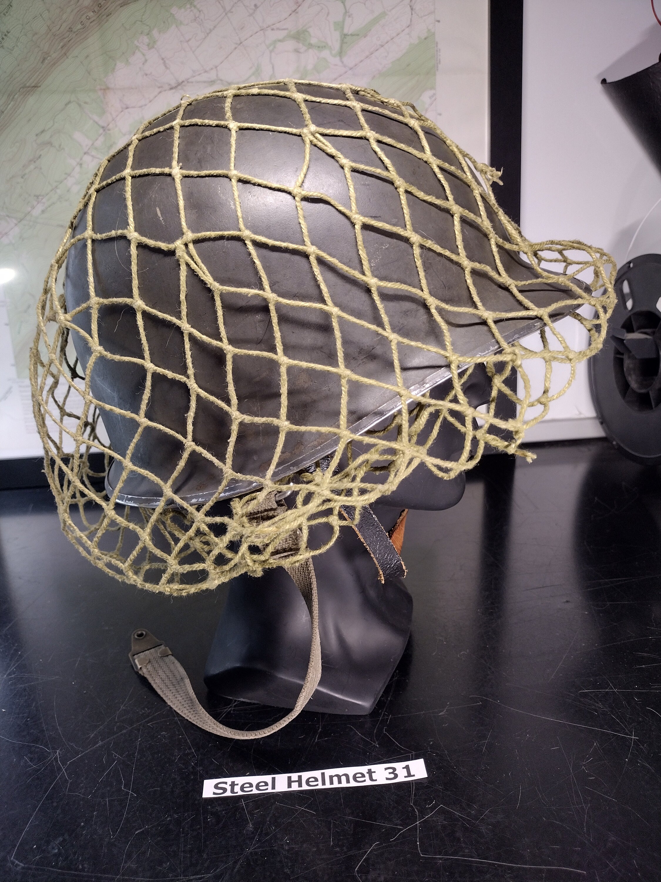 Military Steel Helmet With Liner & Netting size Unknown 56-58 FREE US ...
