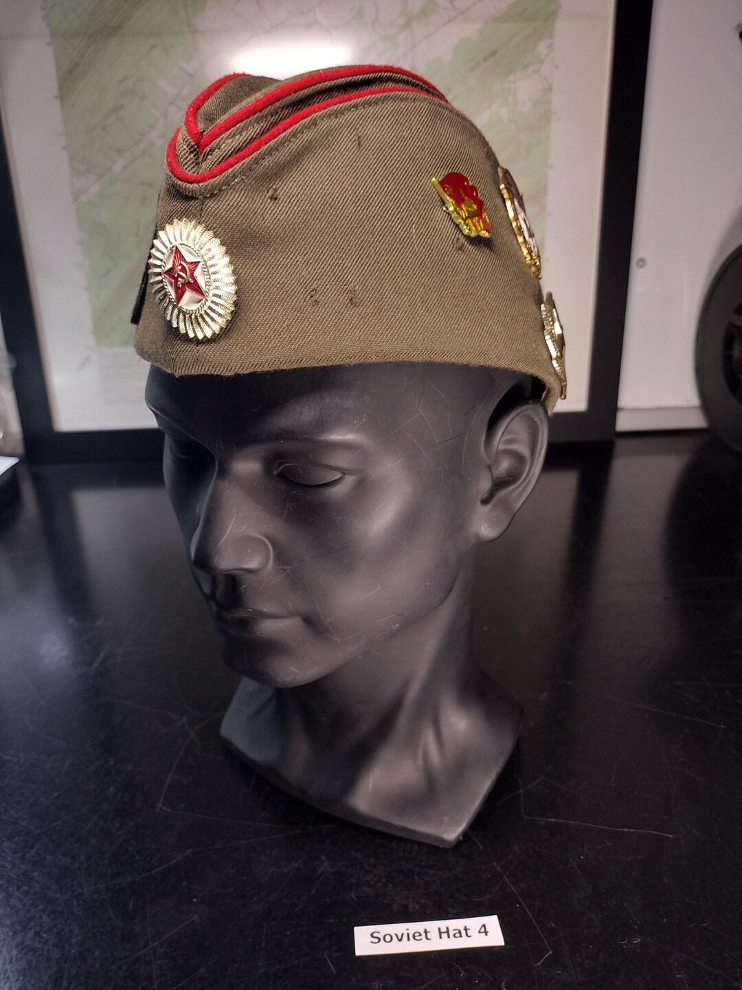 Soviet Russian Hat With Pins and Patches (size 57?) 1991 | Soviet ...