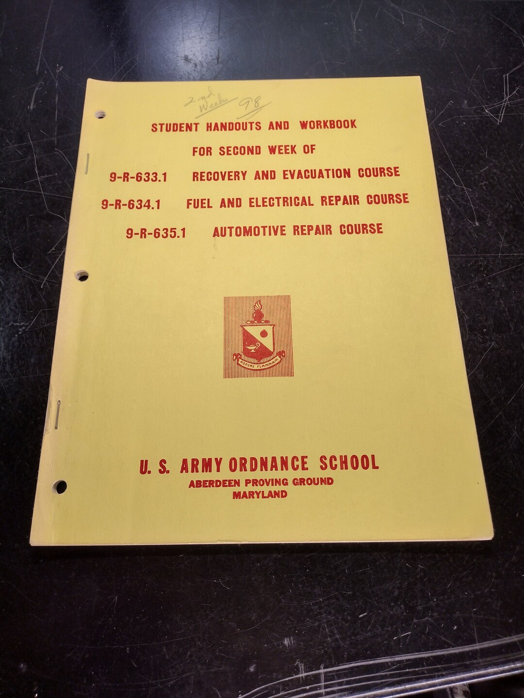 US Army Ordnance Student Handouts and Workbook recovery & Evacuation ...
