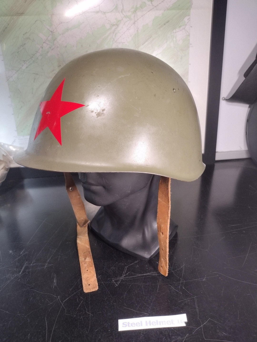 Military Issue Steel Helmet With Red Star (size Unknown Bulgarian ...