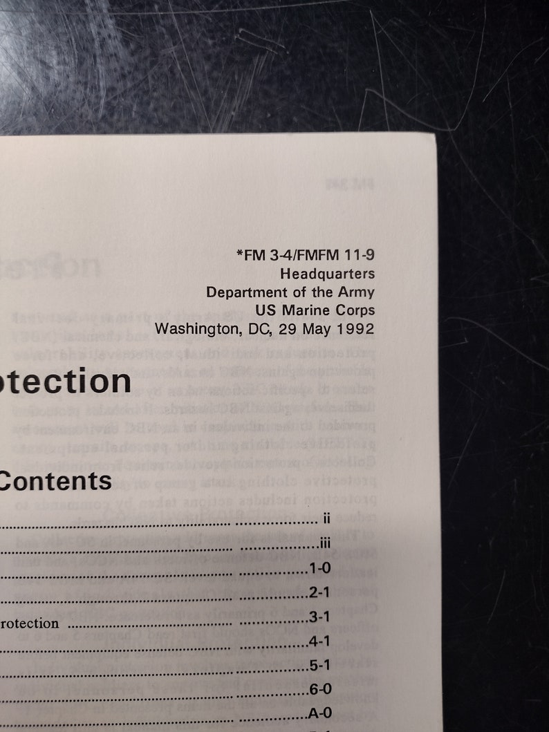 US Army & Marines NBC Protection Manual may 1992 FM 3-4 Free Us ...