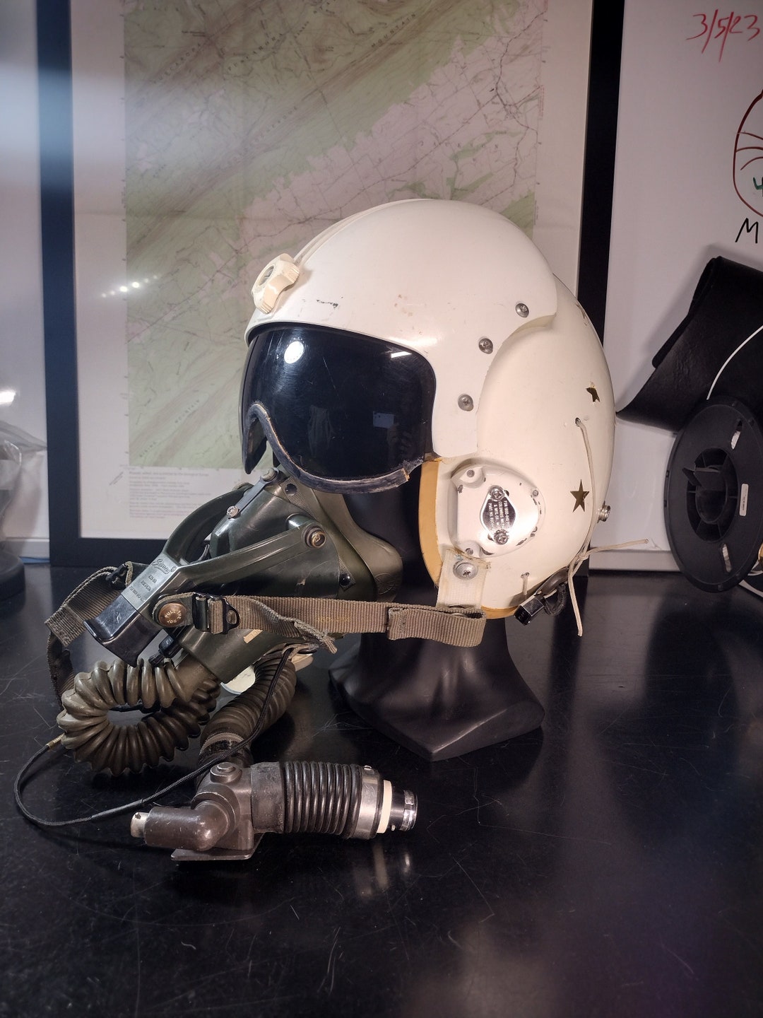 Authentic US Air Force Fighter Pilot Helmet With Oxygen Mask FREE US ...