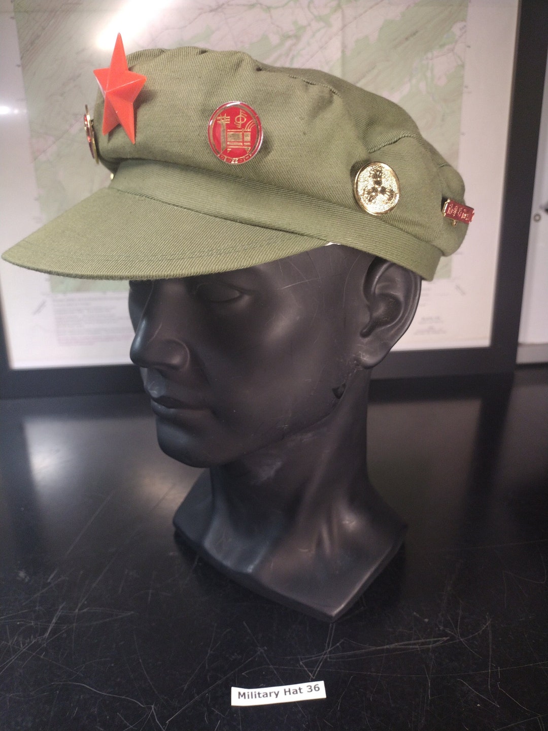 Chinese Army Hat With Pins size: Unknown FREE US Shipping - Etsy