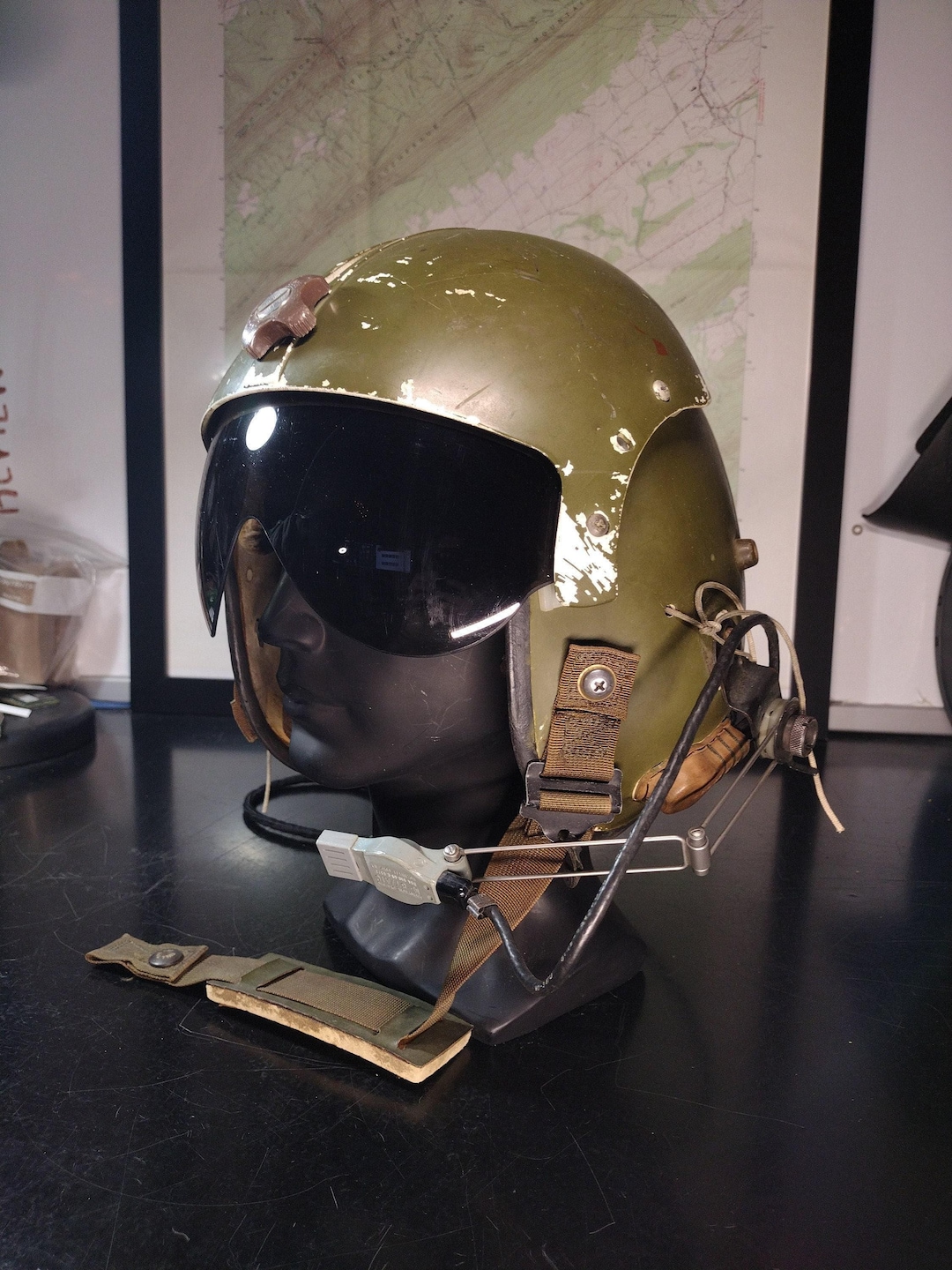US Air Force Aircraft Pilot Helmet W/ Visor & Microphone! (size ...