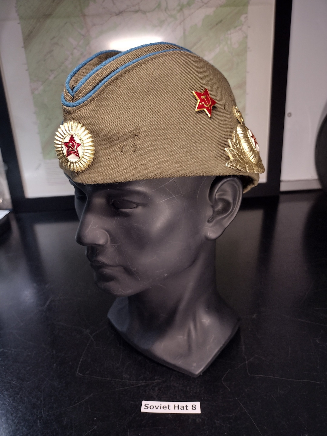 Soviet Russia Military Hat With Pins and Patches size 57 1992 Soviet ...