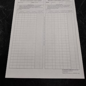 2x US Government Secret Document Container Check Sheet | FREE US ...