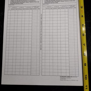 2x US Government Secret Document Container Check Sheet | FREE US ...