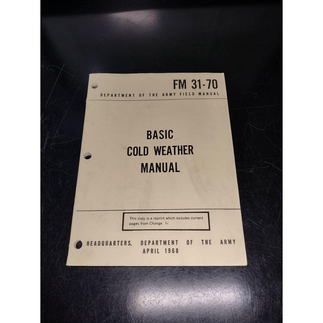US Army Basic Cold Weather Vintage Ephemera Pamphlet Booklet (1968 FM-31-70) - Etsy