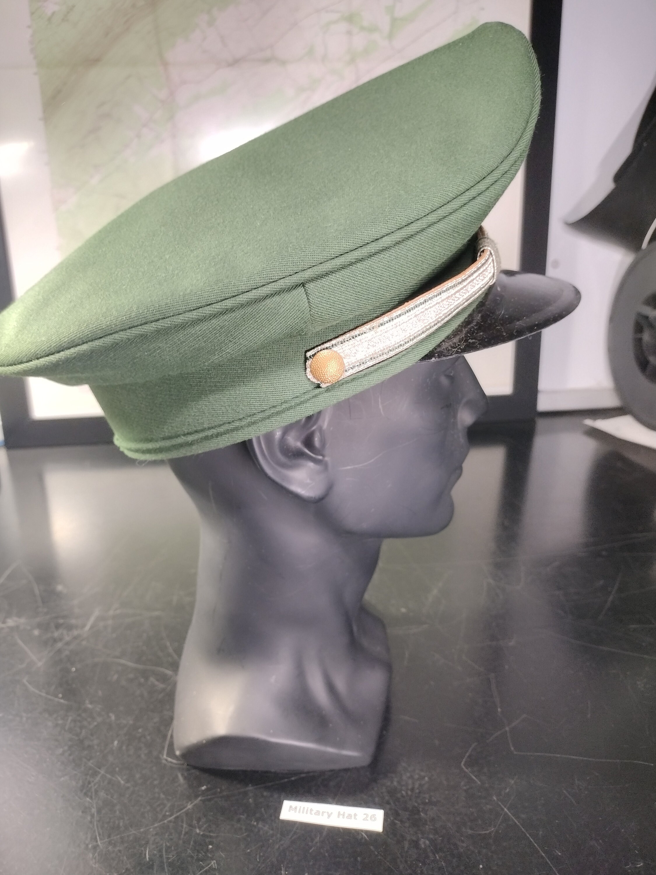 Vintage German Officers Cap With Metal Emblem/crest size: 57 1989 FREE ...
