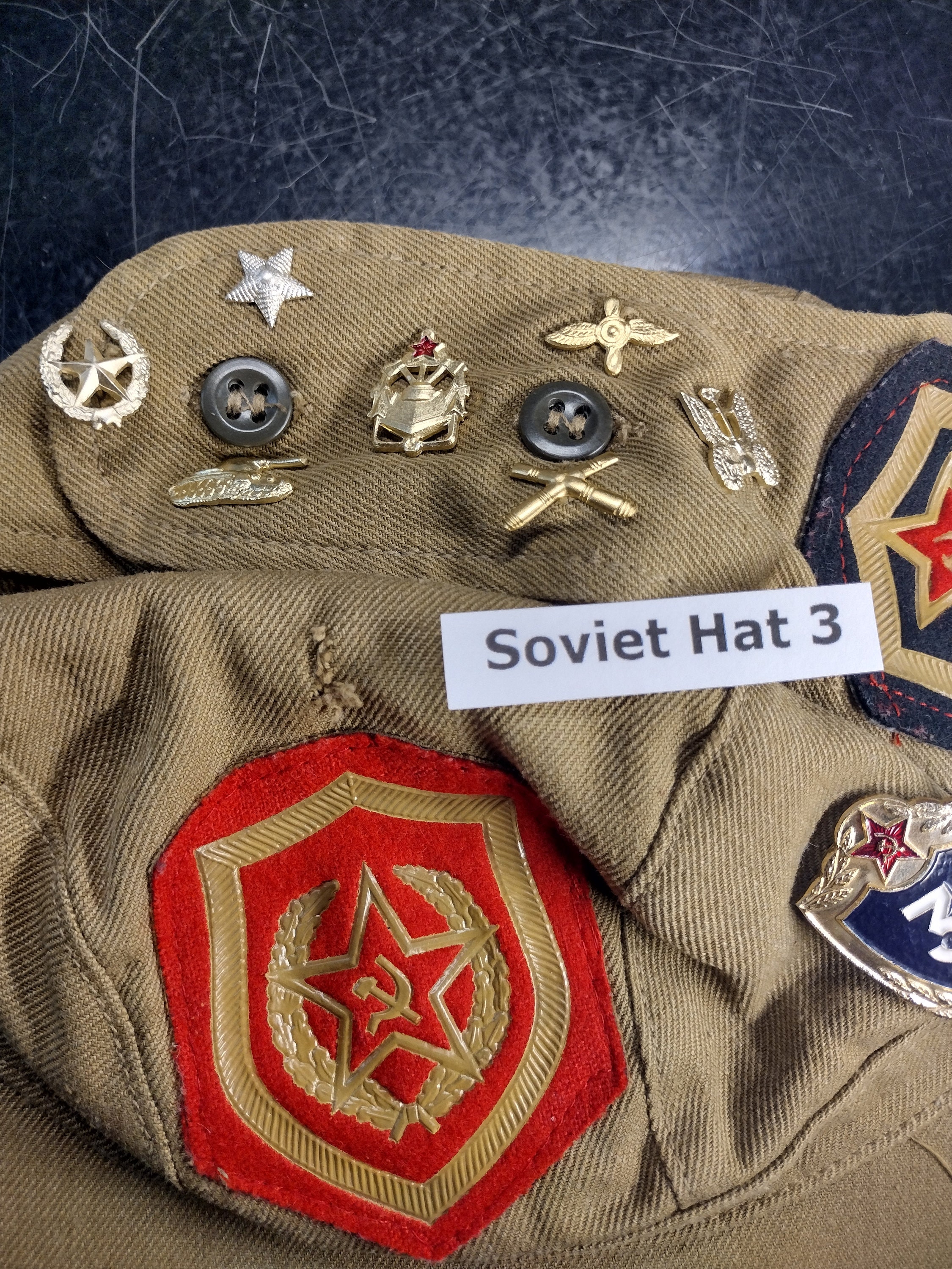 Soviet Russian Hat With Pins and Patches size 54 1986 - Etsy