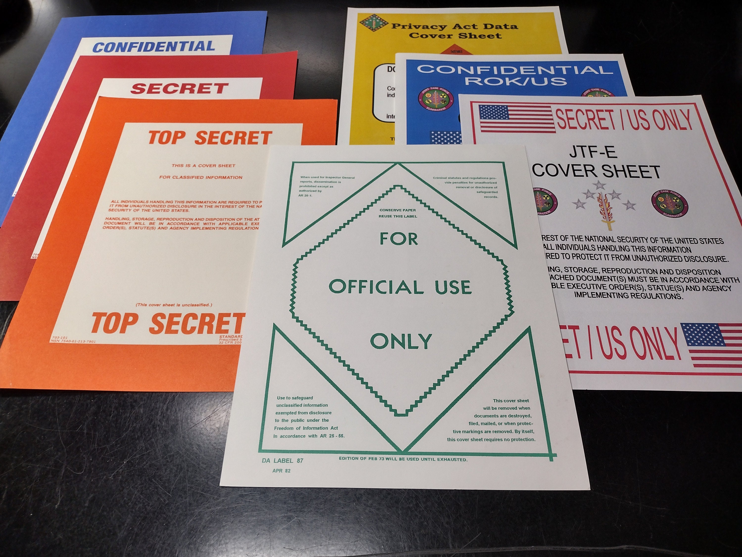 US Government/military Top Secret Document Sheet Bundle FREE US ...