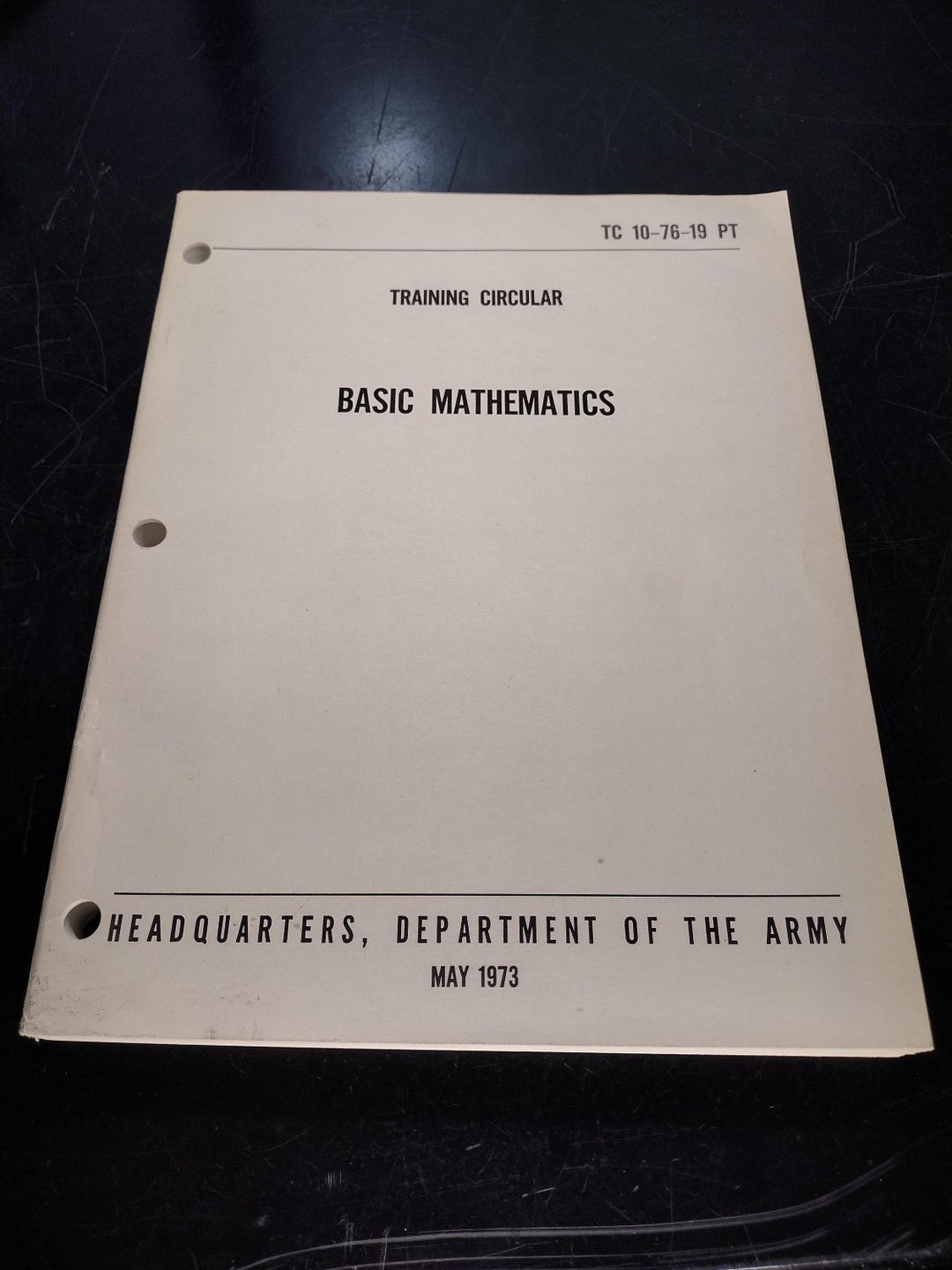 US Army Basic Mathematics Ephemera Pamphlet Booklet (may 1973 TC 10-76 ...