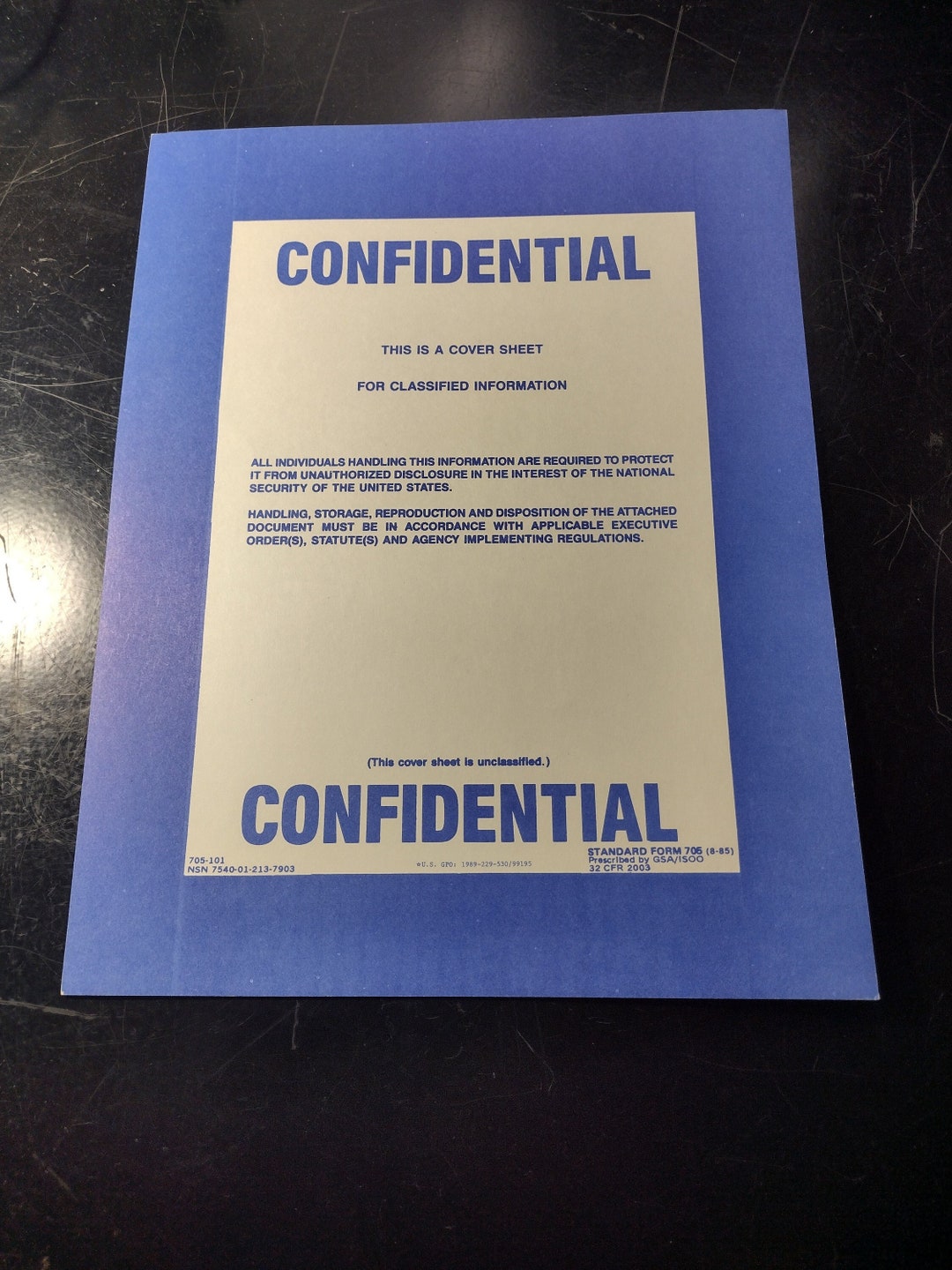 US Government Confidential Document Heavy Paper Cover Sheet Sign - Etsy