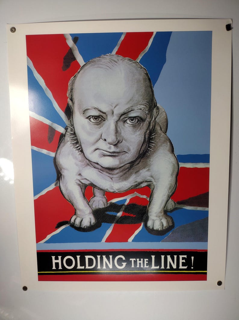 WW2 Poster Winston Churchill "holding the Line!" | FREE US Shipping! - Etsy