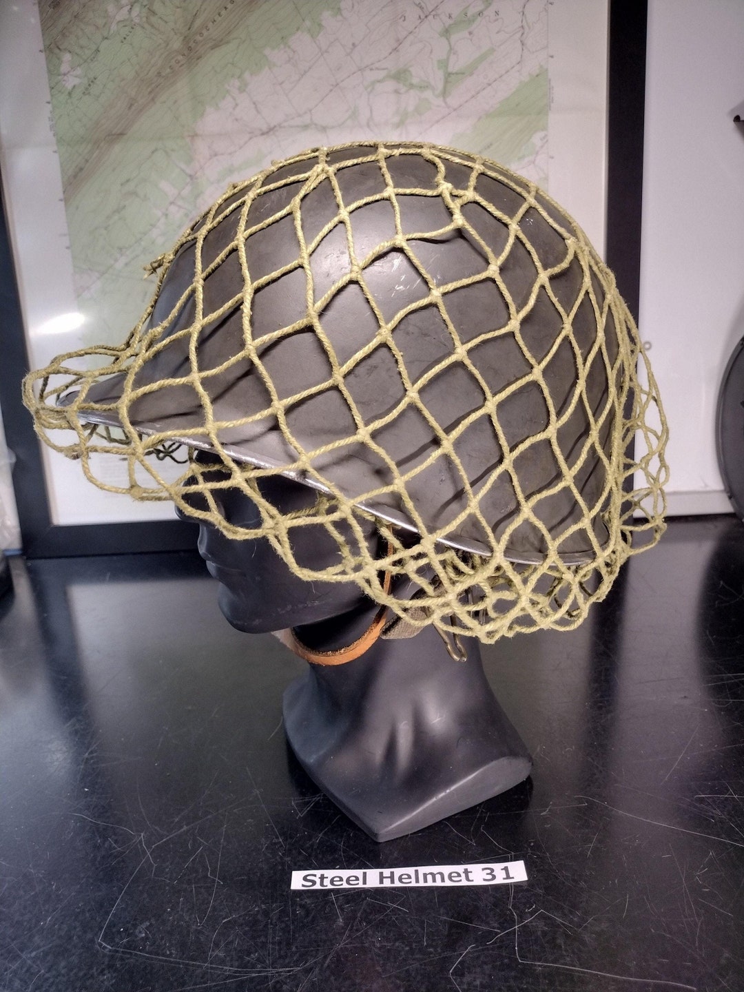 Military Steel Helmet With Liner & Netting (size Unknown 56-58?) | FREE ...