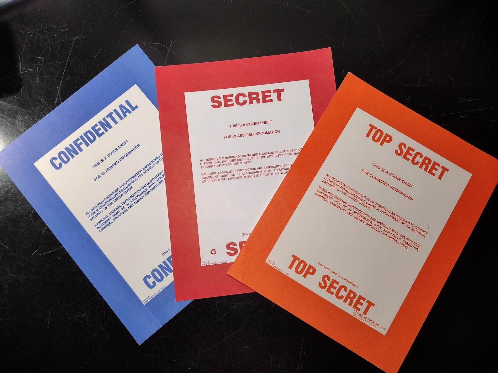3x US Government Top Secret Document Cover Sheets FREE US Shipping - Etsy