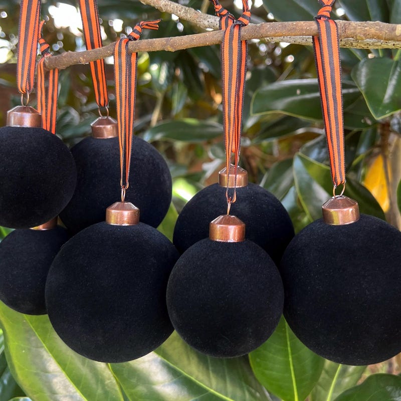 Flocked Christmas Ornaments - Etsy