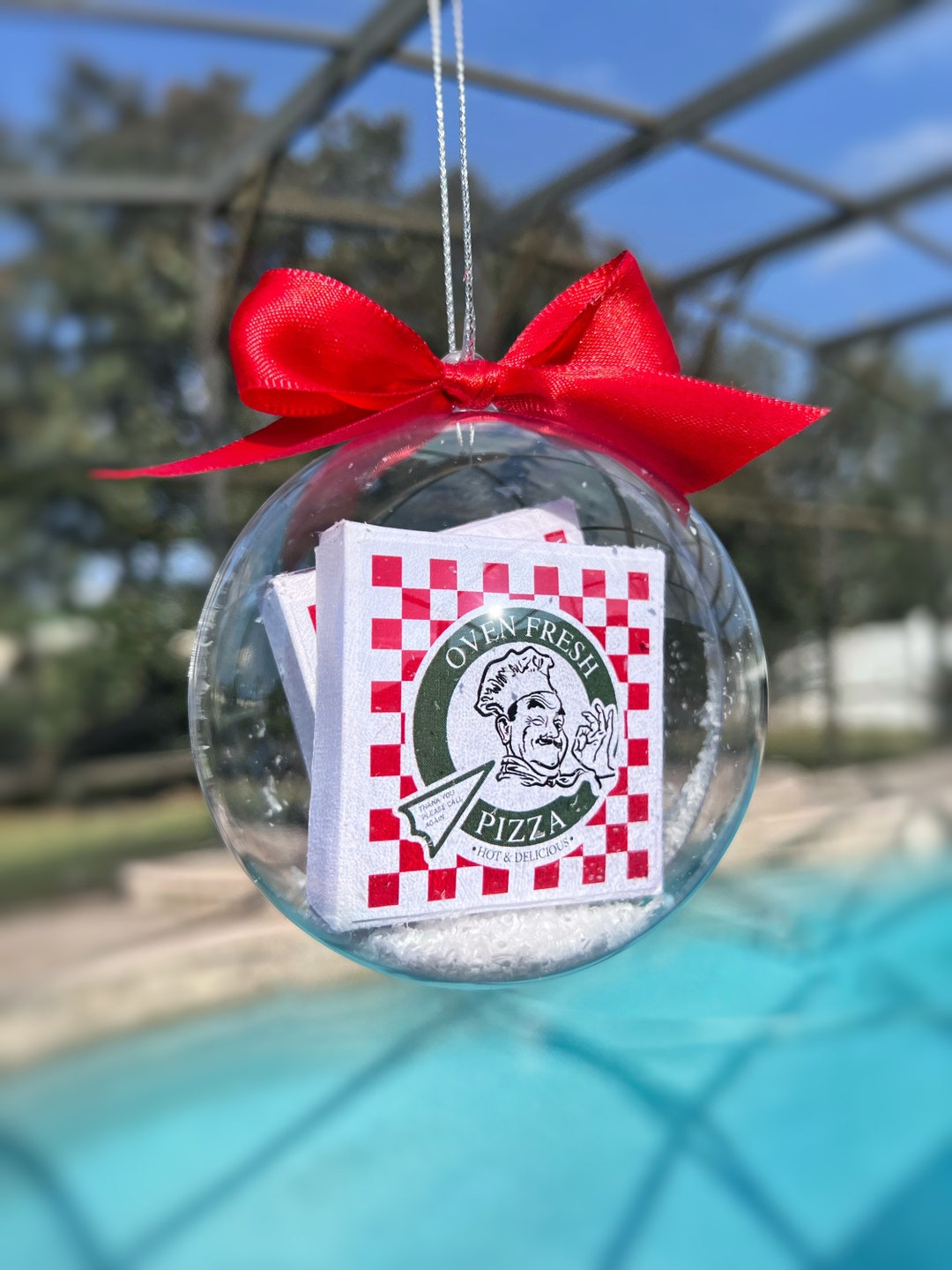 Pizza Ornament Miniature Pizza Box Ornament, Funny Christmas Pizza Gift ...