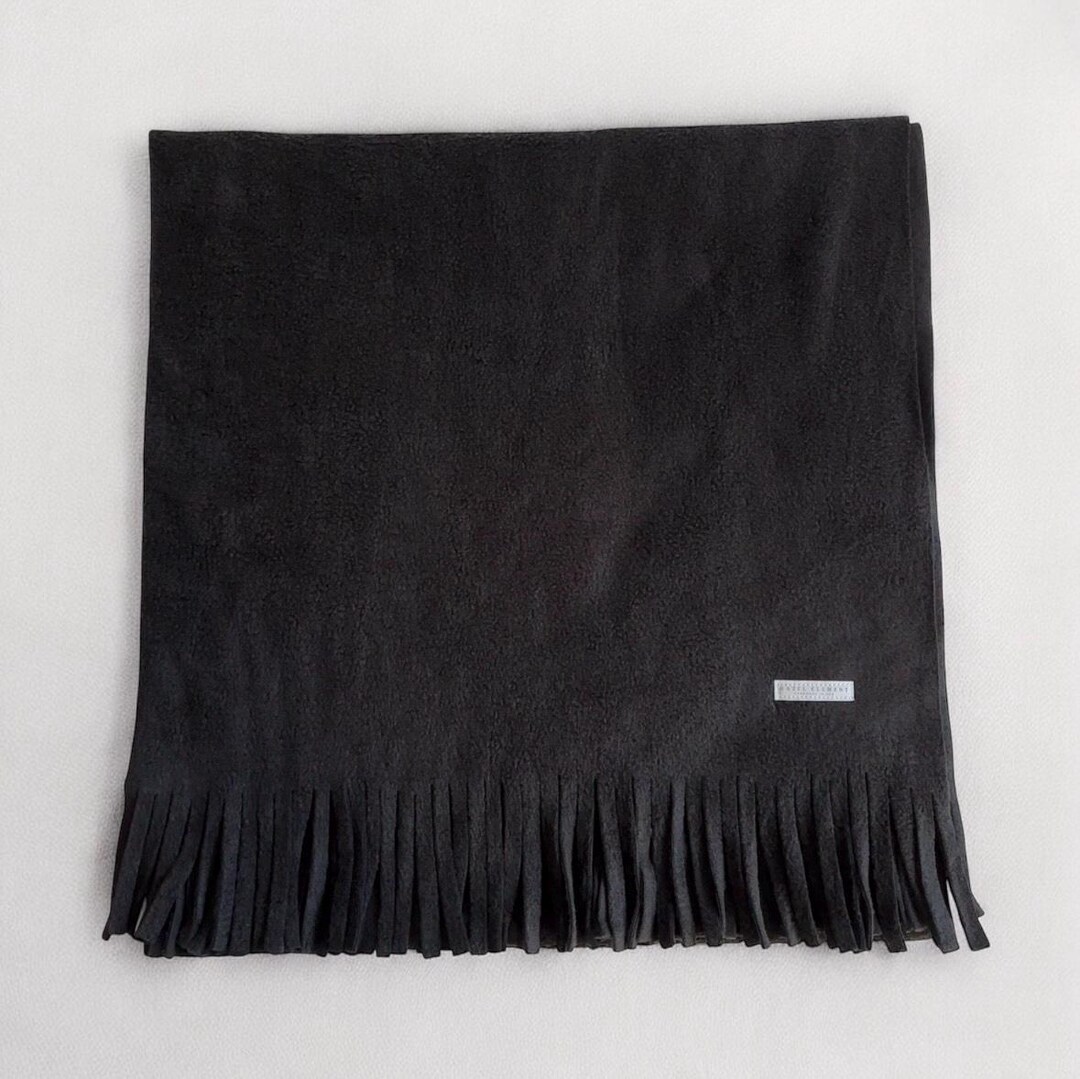 Handmade Fringe Fleece Scarf in Black - Etsy
