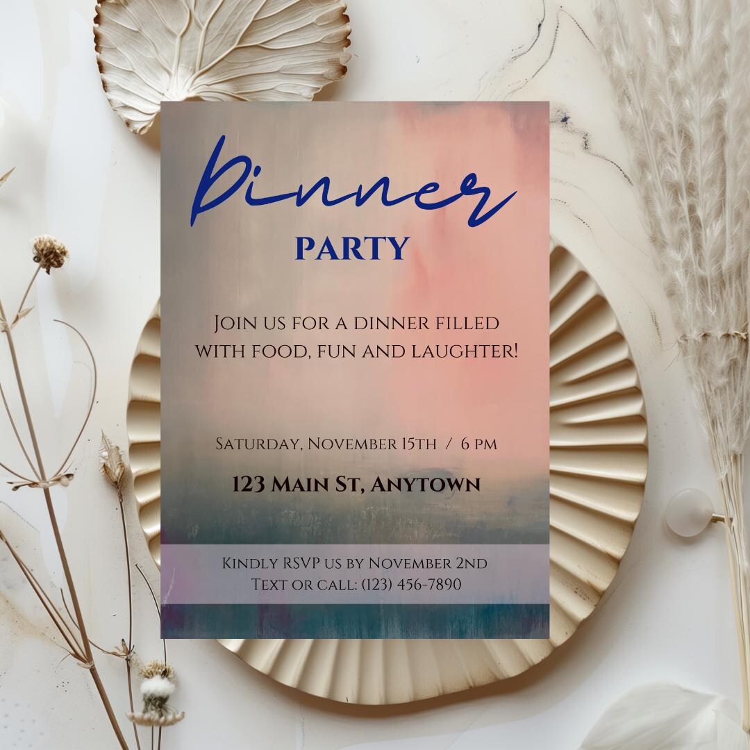 Elegant Modern Stylish Canva Editable Family Gathering Dinner Party ...