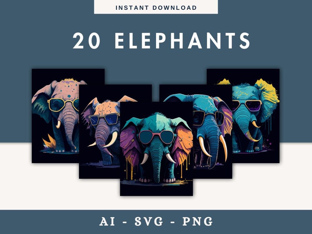 Elephant Clipart. 20 High Quality Digital Files. AI SVG and - Etsy