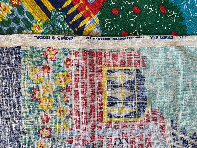 Vintage VIP Cranston Print Works Novelty Fabric Vintage VIP - Etsy