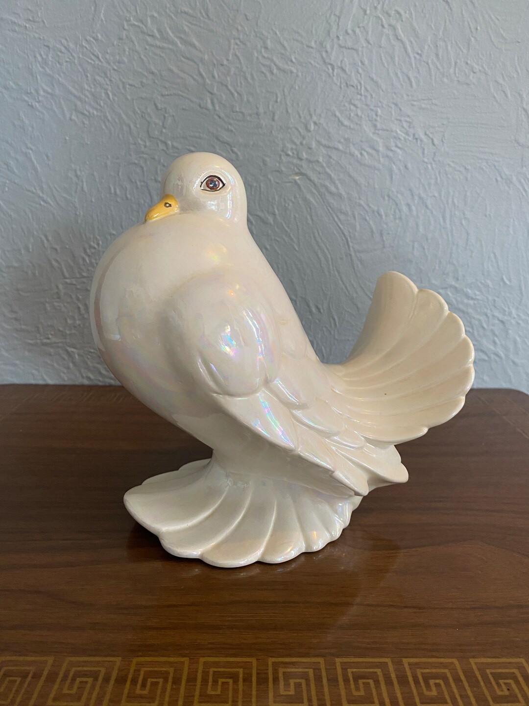 Vintage Iridescent Ceramic Dove, Dove Figurine, 1962 Ceramic Dove - Etsy