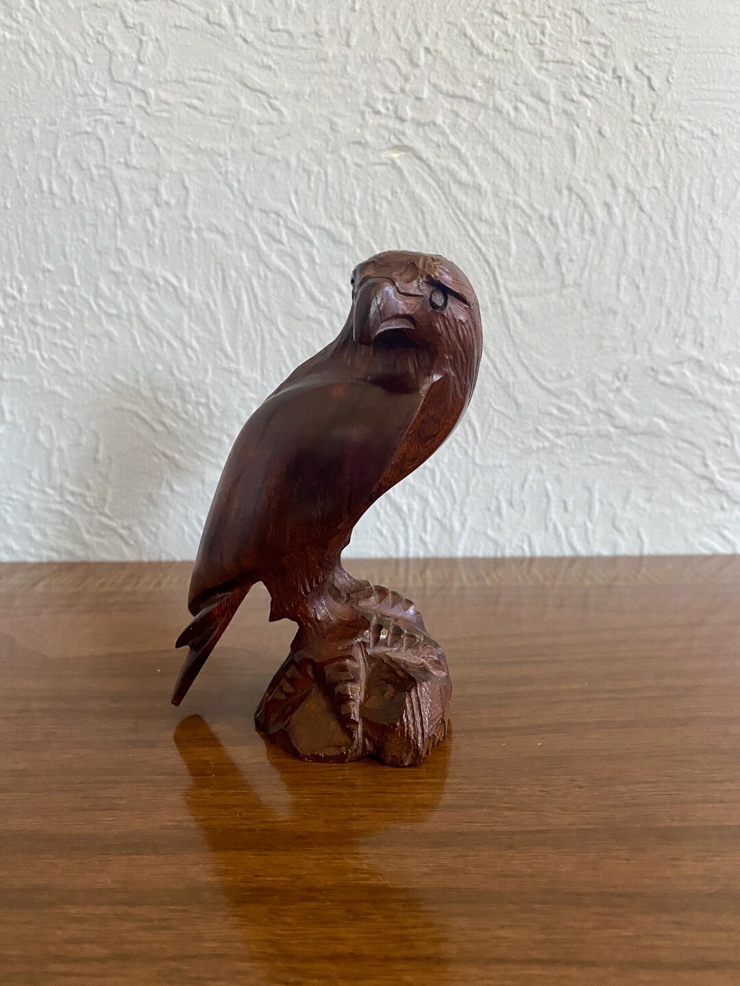 Mid Century Wooden Eagle Figurine Wooden Eagle Statue - Etsy