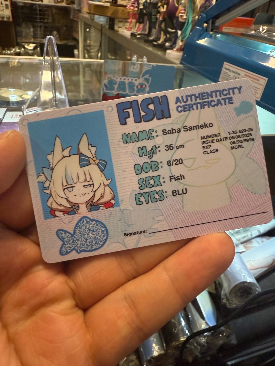 Vtuber : Sameko Saba ID Card - Etsy