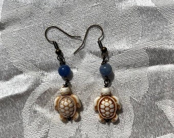 Native Inspired Beaded Sea Turtle Earrings, Handmade Sea Turtle Earrings, Beaded Earrings ...