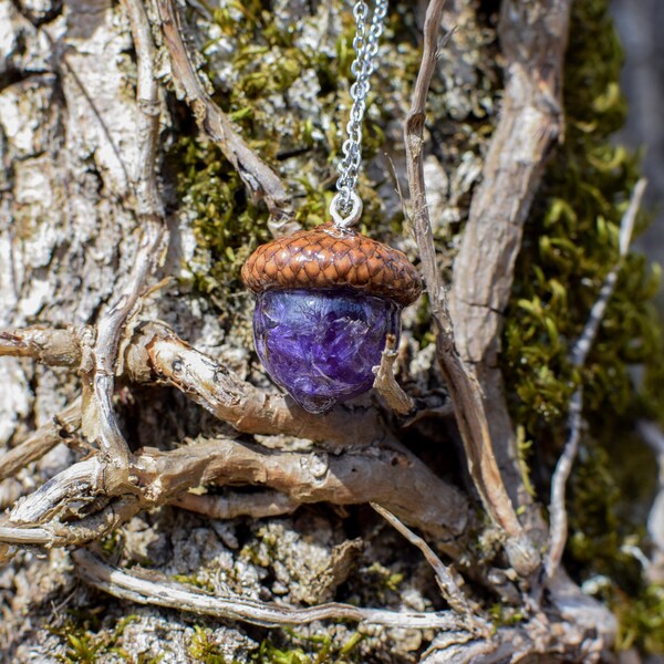 Resin Acorn Necklace - Etsy